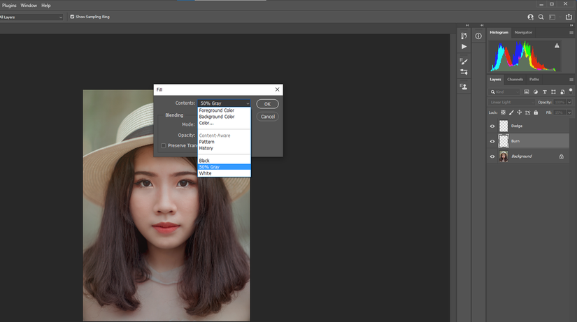 How to Dodge and Burn Using the Linear Light Blend Mode in Photoshop