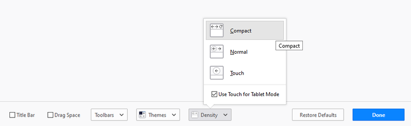 Mozilla Is Removing the Compact Density Option From Firefox
