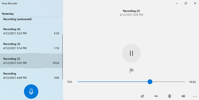 How to Use the Windows 10 Voice Recorder App