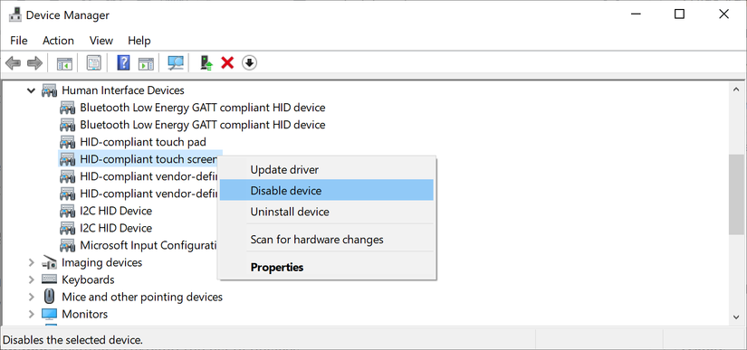 How to Toggle the Touchscreen in Windows 10