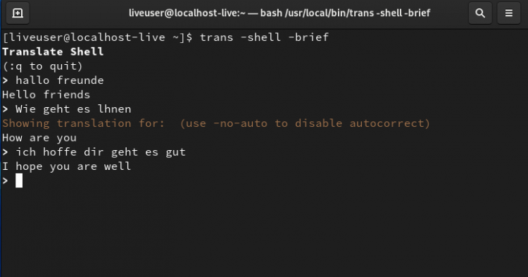 Translate Text From One Language to Another in Linux