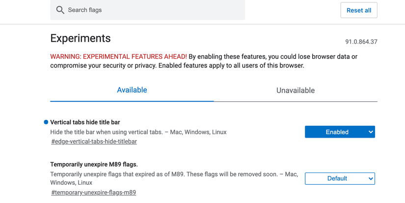 You Can Now Remove Vertical Tabs' Title Bar in Microsoft Edge
