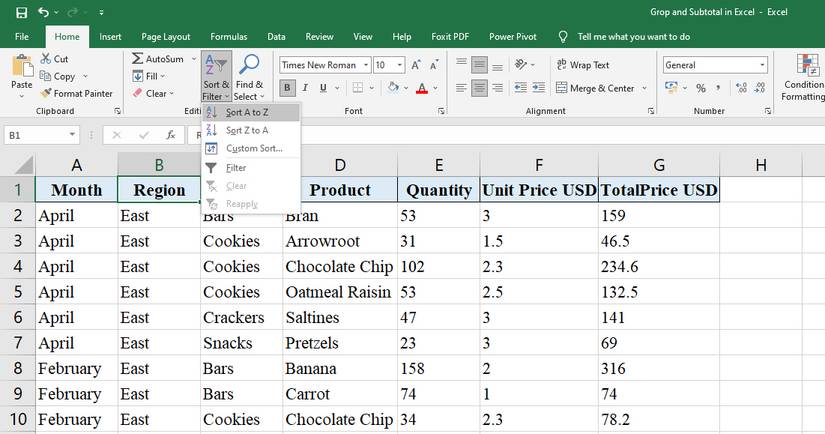How to Group Rows and Columns With Outlines and Subtotals in Excel