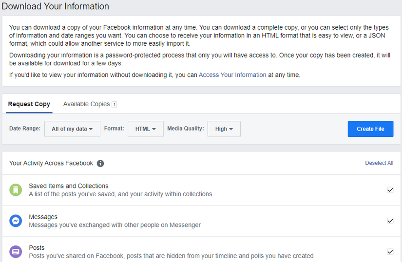 How to Download Your Entire Facebook History