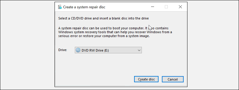 How to Create a Recovery Drive and System Repair Disc in Windows 10