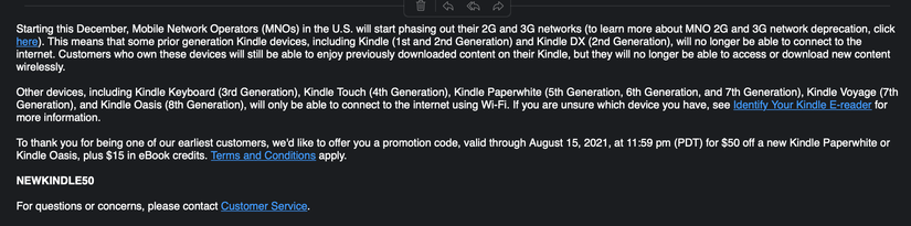 Some Older Kindle Devices Will Soon Lose Access to the Internet