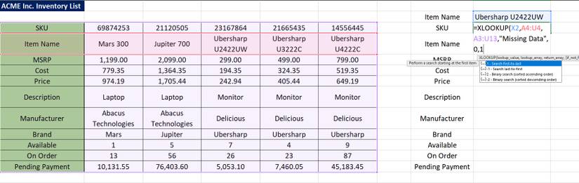 excel inventory sheet formula