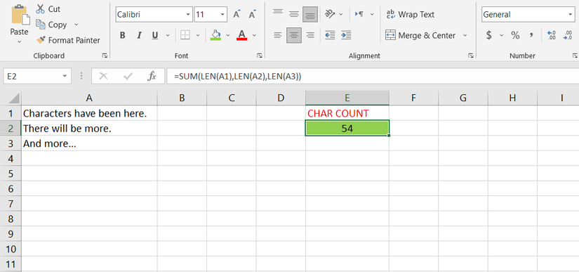 How to Count Words and Characters in Excel With the LEN Function