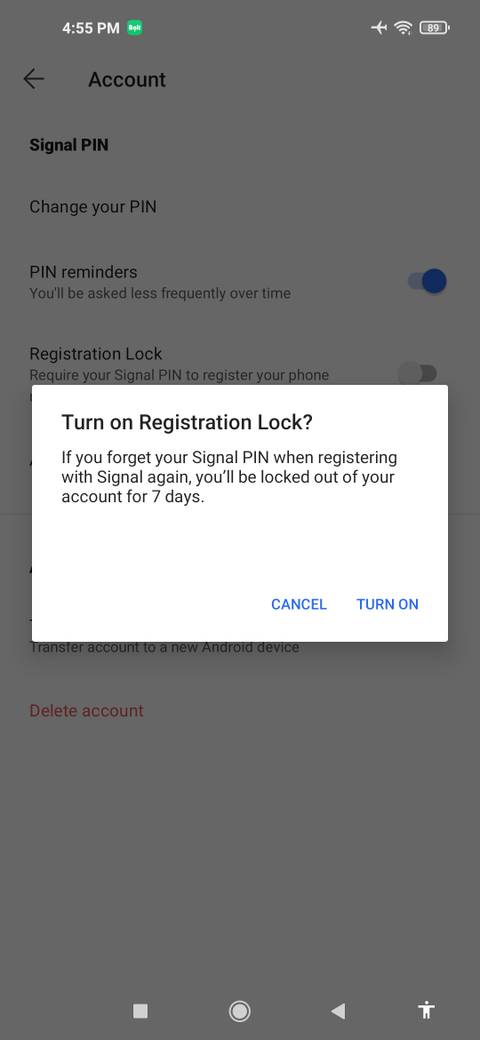 How to Enable Registration Lock in Signal
