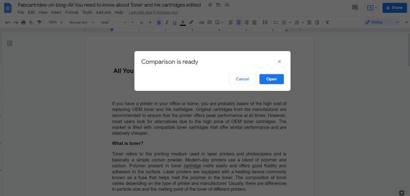How to Compare Documents in Google Docs
