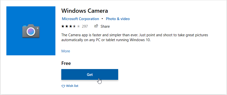 Windows cam