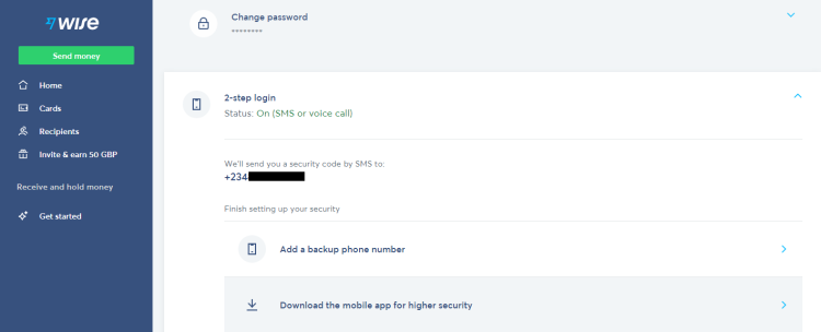 How to Set Up Two-Step Login in Wise