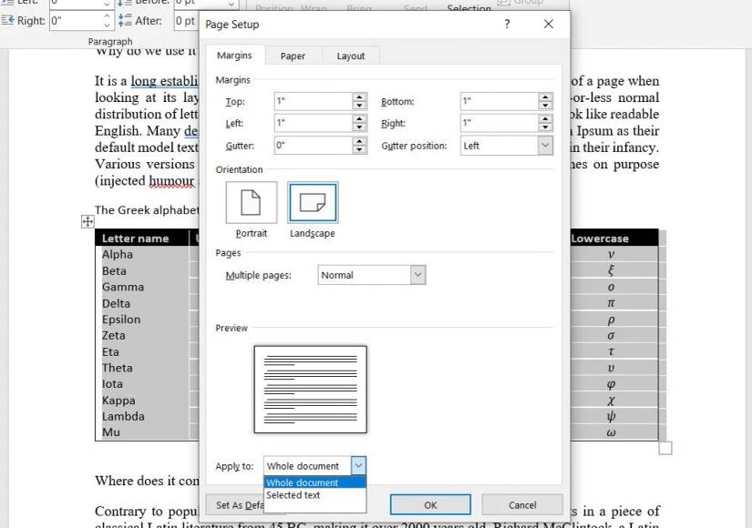 How to Use Both Landscape and Portrait Orientations in a Word Document