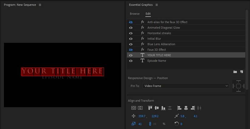 What Is the Essential Graphics Panel in Premiere Pro and How Does It Work?