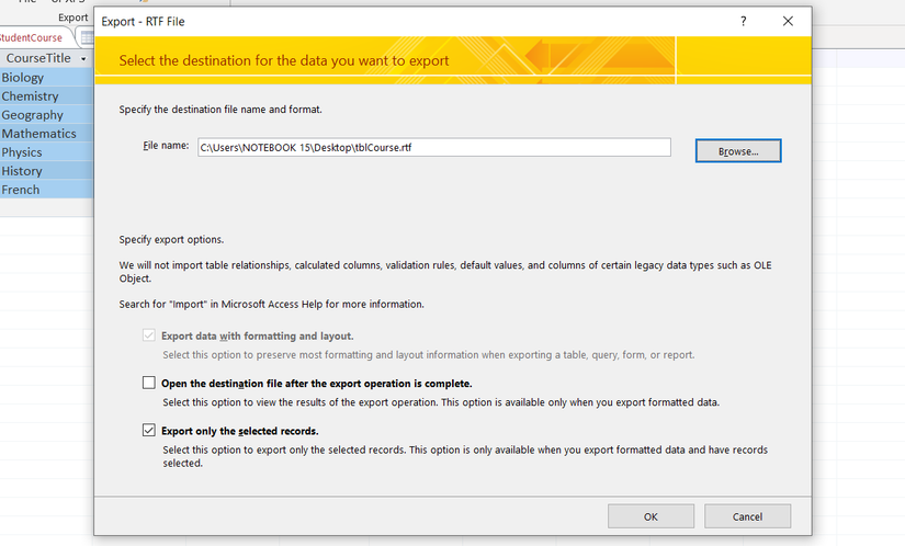 How to Export Microsoft Access Data to a Word Document