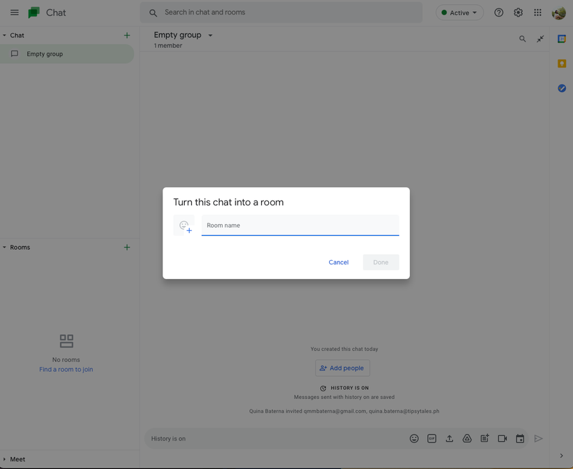 How to Create a Room in Google Chat