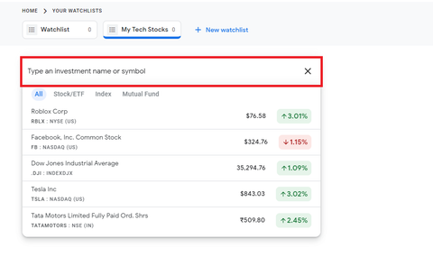 How to Create a Stocks Watchlist on Google Finance