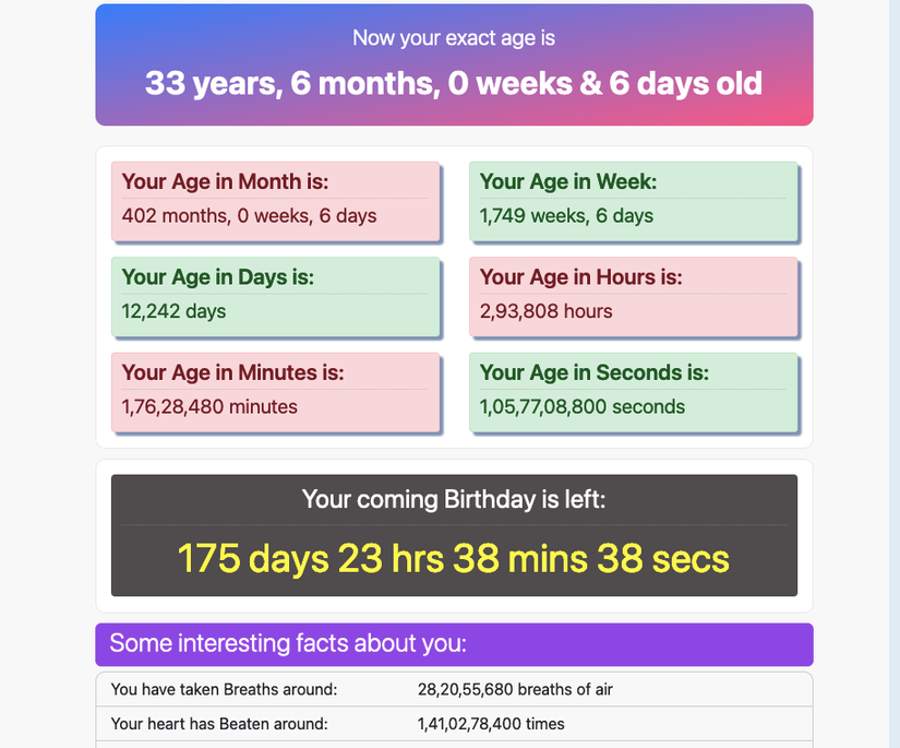 How to Calculate Age From Date of Birth