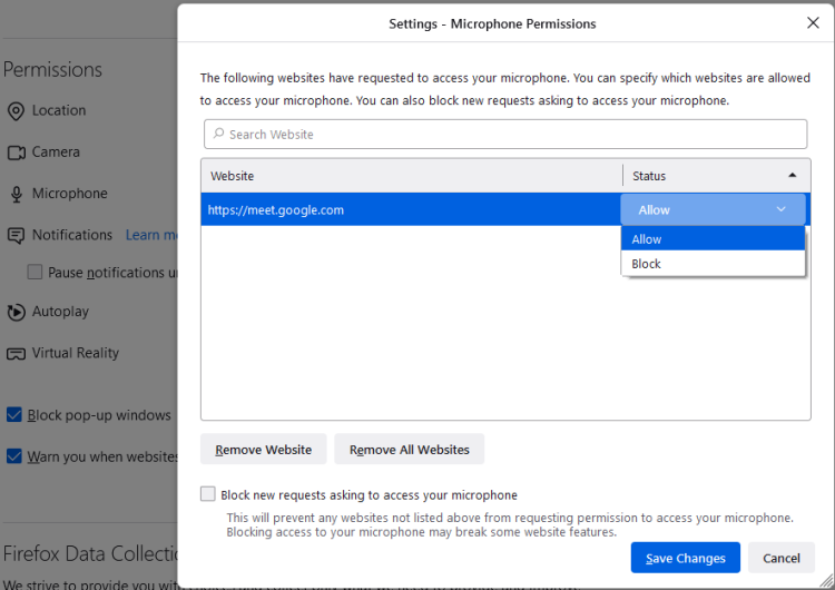 How to Set Your Camera and Microphone Permissions in Firefox