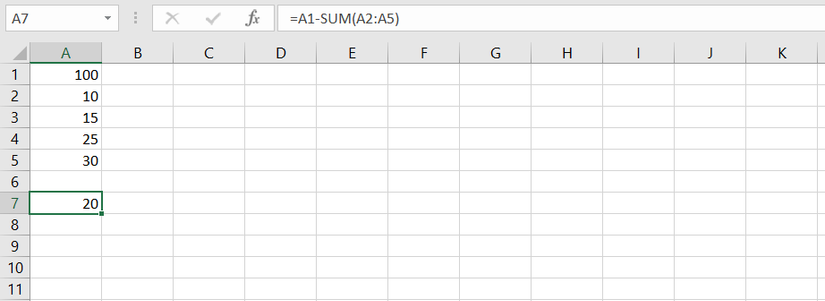 How to Subtract in Excel
