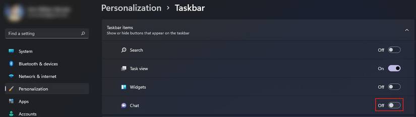 How to Remove the Chat Button From the Windows 11 Taskbar