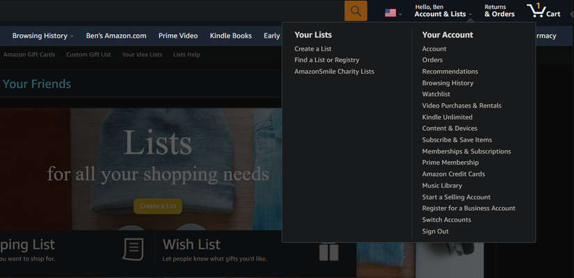 How to Use Amazon Lists