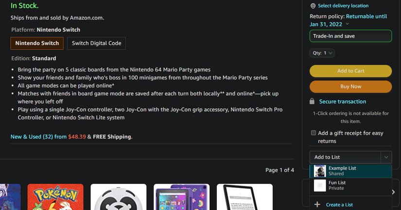 How to Use Amazon Lists
