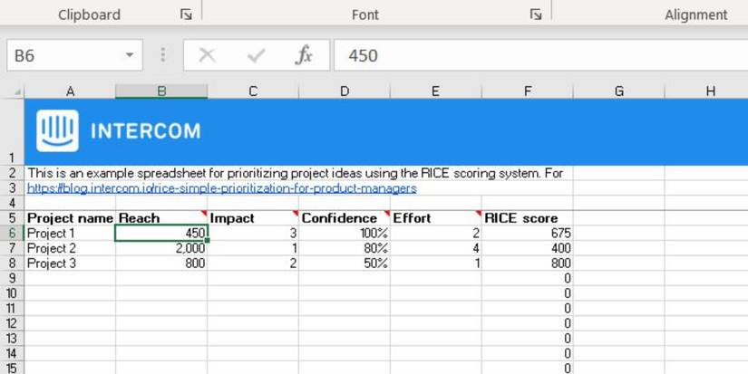 prioritisation template excel