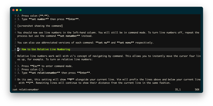 Easily Show Line Numbers in Vi and Vim