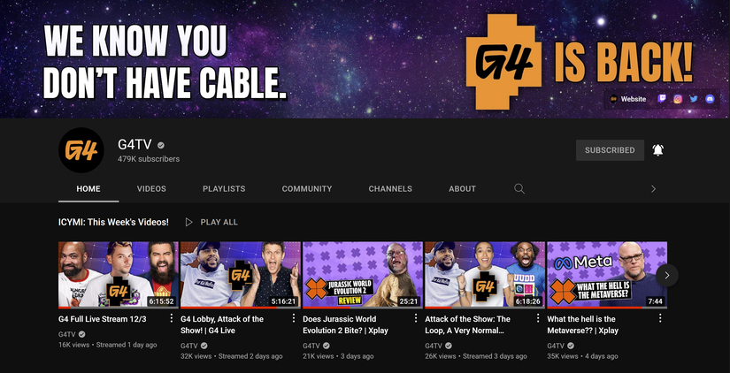 G4 Is Back! How to Watch the Relaunched Gaming TV Network