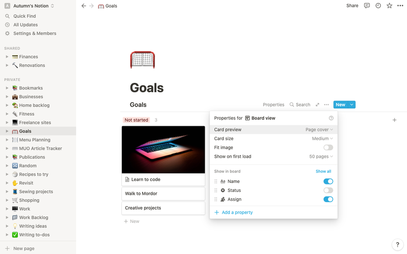 How to Set and Track Your Goals Using Notion