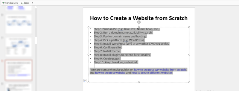 How to Use PowerPoint Speak to Read Text Aloud