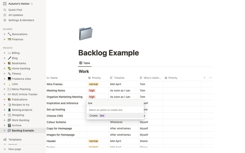 How to Keep Track of Your Tasks Using a Backlog in Notion