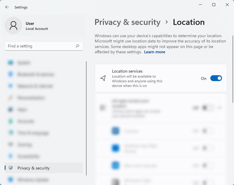 How to Configure Location Services on Windows 11