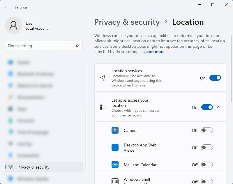 How to Configure Location Services on Windows 11