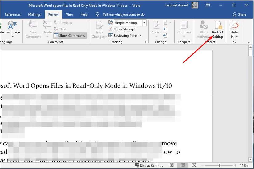 How to Stop Microsoft Word Opening Files in Read-Only Mode in Windows
