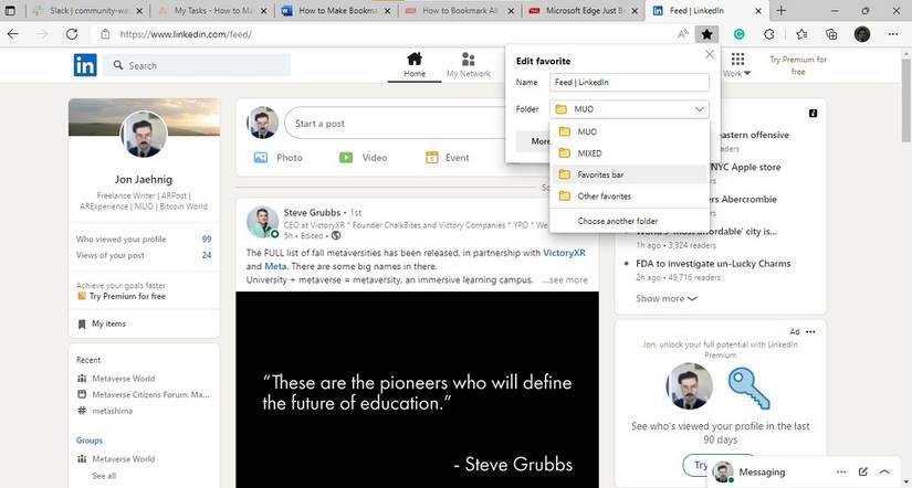 How to Create Bookmark Folders in Brave, Chrome, and Edge