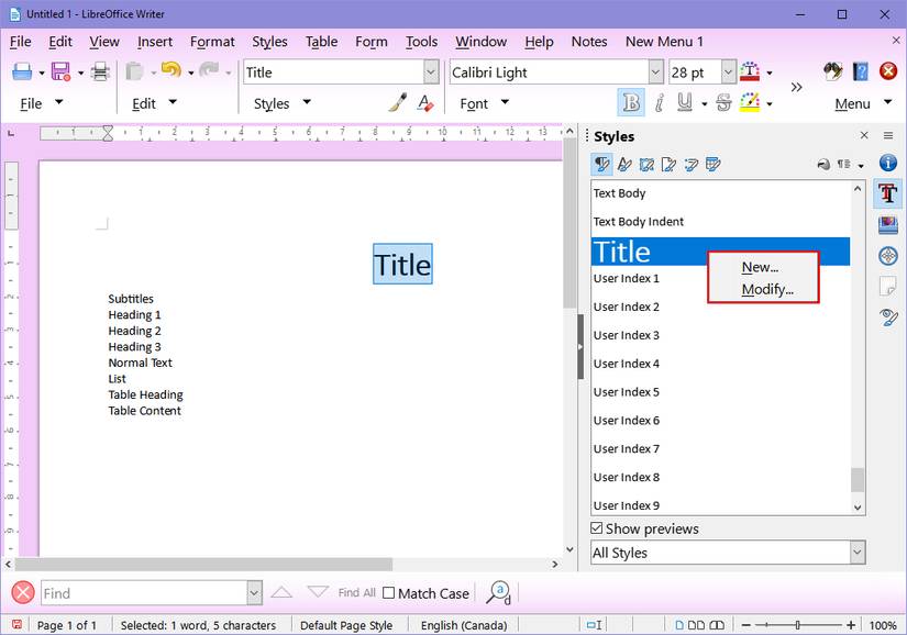How to Create Custom Style Templates in LibreOffice Writer