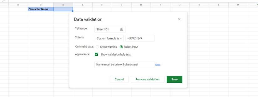 How to Use Data Validation in Google Sheets