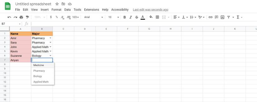 validate data in google sheets