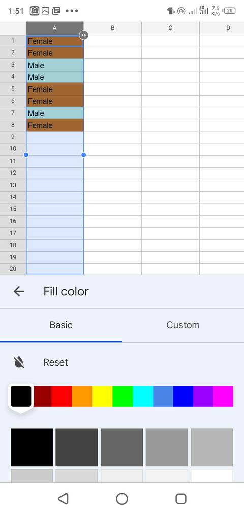 How to Format a Spreadsheet on the Google Sheets Mobile App