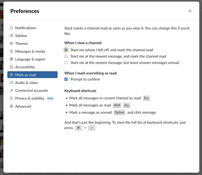 How to Remove the Mark as Read Feature on Slack