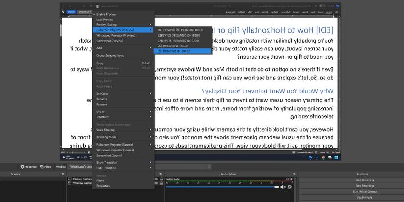 How to Horizontally Flip or Invert Your Computer Display