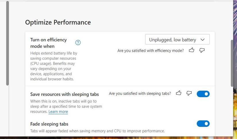 How to Sleep Tabs in Microsoft Edge