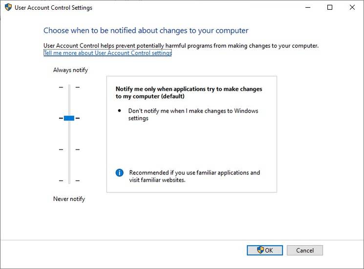 User Account Control and Administrator Rights on Windows 10