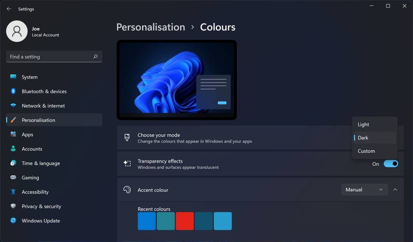 How to Enable and Customize Dark Mode in Windows 11