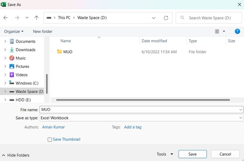 How to Fix the Microsoft Excel "Document Not Saved" Error on Windows