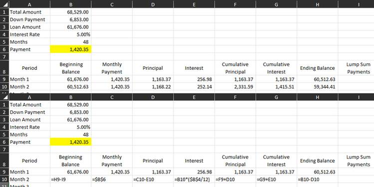 amortization schedule payment formula