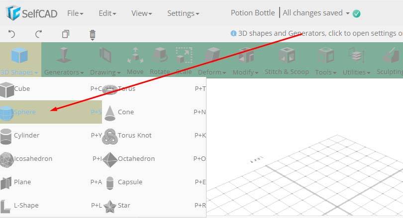 3d shape drawing tool