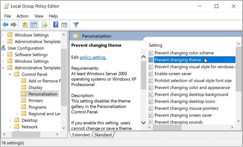 How to Prevent Others From Changing Your Windows Desktop Icons and Theme